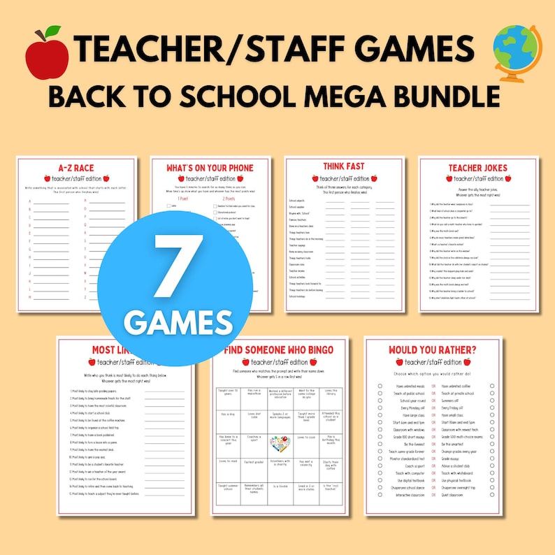 Teacher Staff Games, Games for Teacher Staff Meetings, Teacher Back to ...