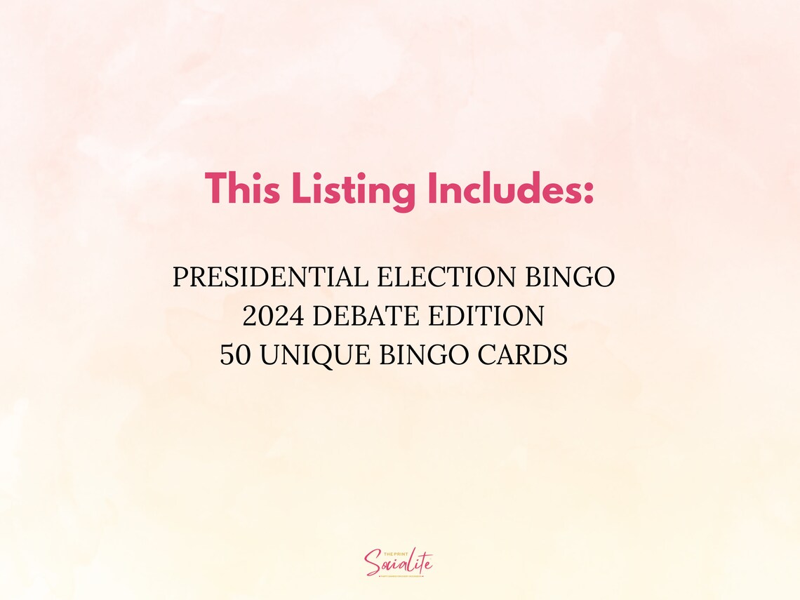 2024 September Presidential Election Debate Bingo, 2024 Presidential ...