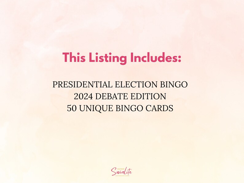 2024 September Presidential Election Debate Bingo, 2024 Presidential ...