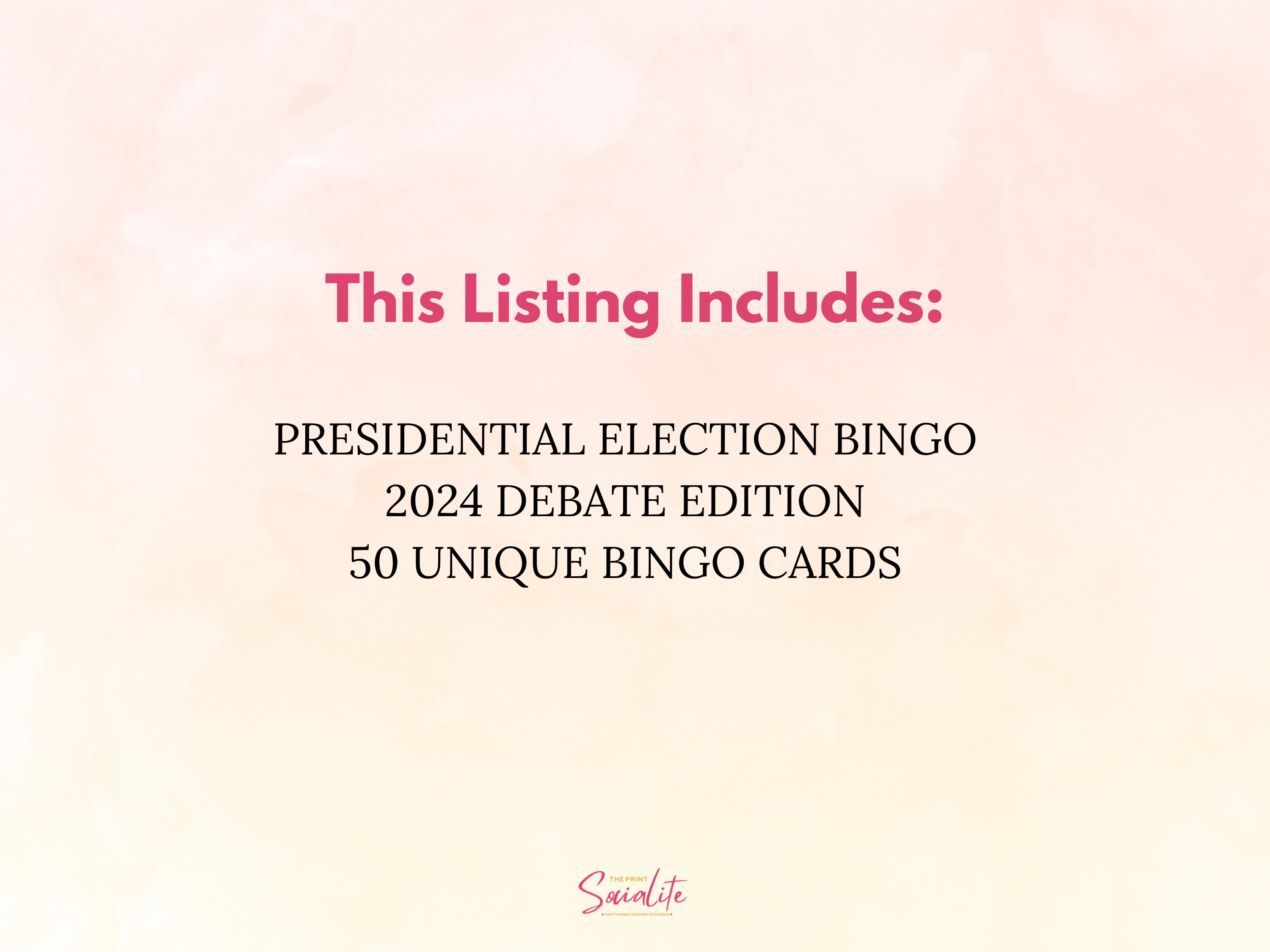 2024 September Presidential Election Debate Bingo, 2024 Presidential ...