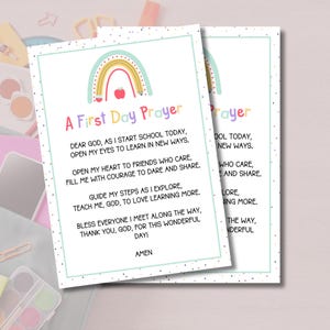 First Day of School Prayer Tag, Back to School Blessing Kit, Backpack ...