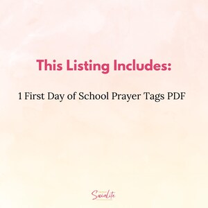 First Day of School Prayer Tag, Back to School Blessing Kit, Backpack ...