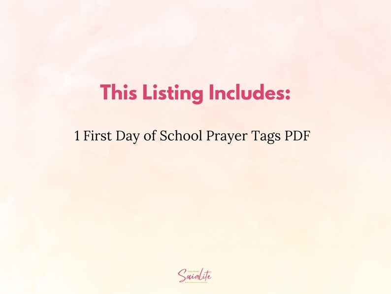 First Day of School Prayer Tag, Back to School Blessing Kit, Backpack ...