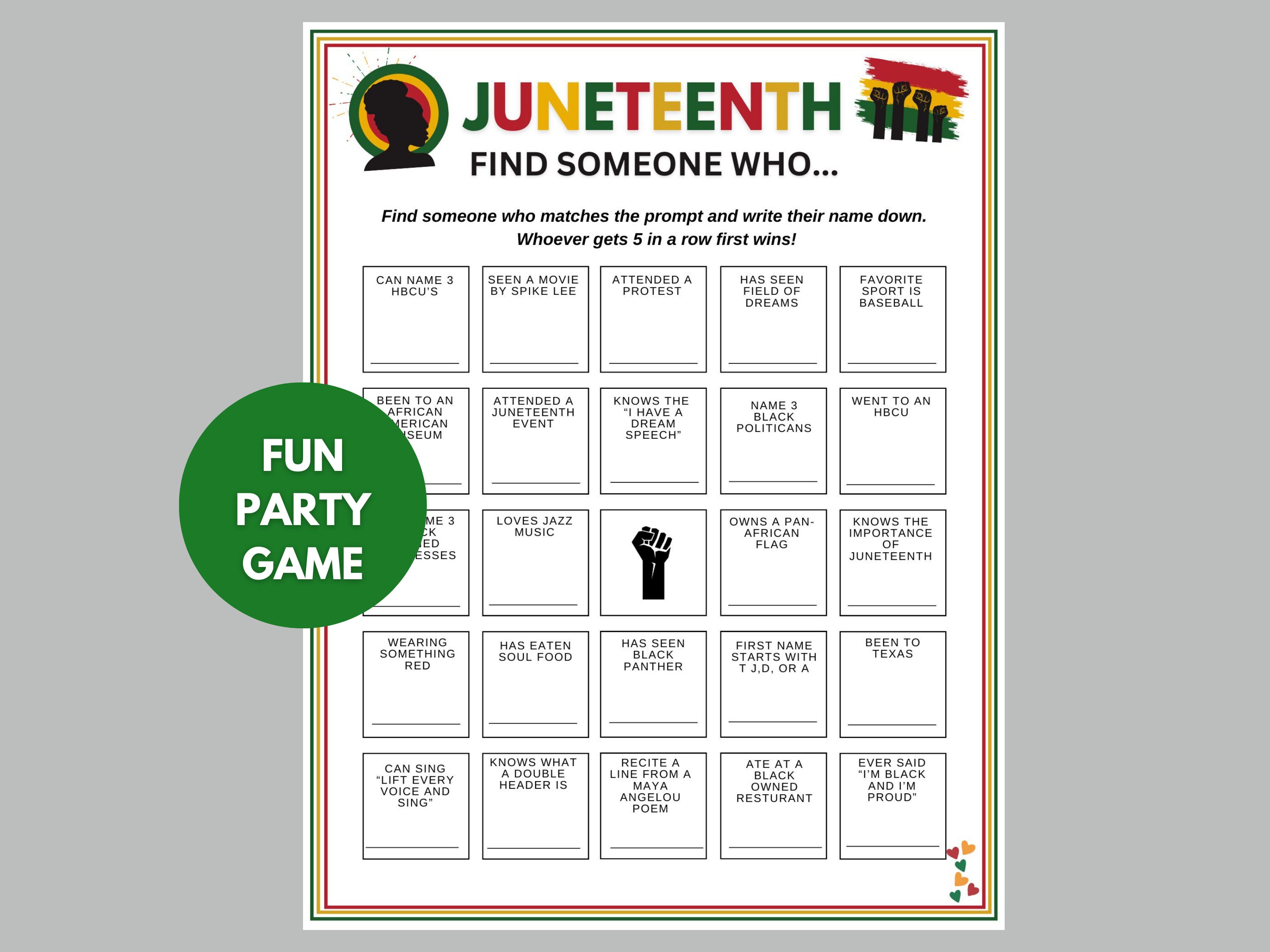 Juneteenth Find Someone Who Bingo, Black People Icebreaker, Printable ...