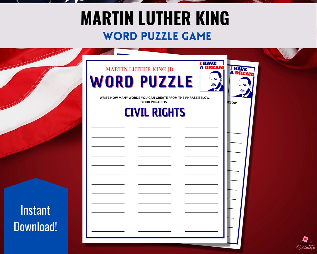 MLK Activities, MLK Day, Black History Month Games,, Mlk Printable ...