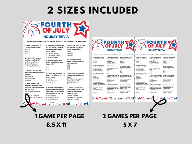 July 4th Party Games Bundle, Printable 4th of July Activity, July 4th ...