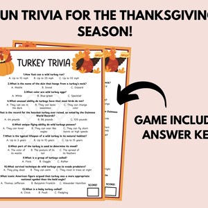 Turkey Trivia Game, Thanksgiving Trivia, Thanksgiving Classroom Game ...