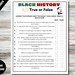 MLK True or False Activity, Black History Trivia, Black History Month ...