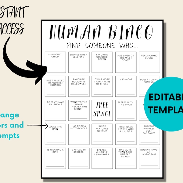 Get to Know You Bingo - Etsy