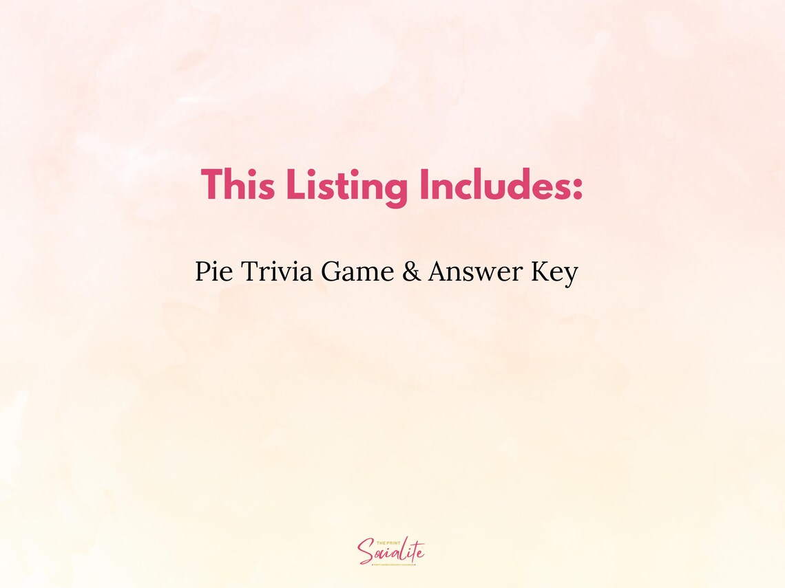 Pie Trivia, Dessert Trivia, Food Trivia, Pi Day Game, Pie Day Trivia ...