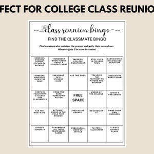 Class Reunion Bingo, Class Reunion Games, Class Reunion Icebreaker ...