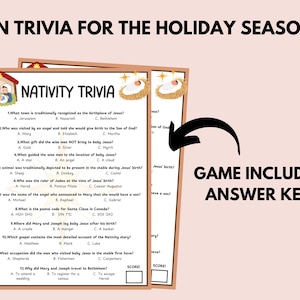Nativity Trivia, Nativity Game, Christmas Trivia Game Nativity, Bible ...
