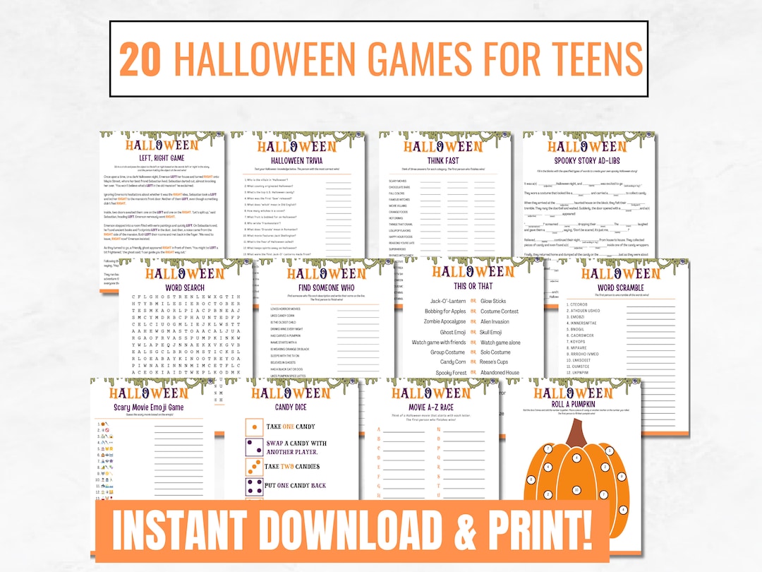 20 Halloween Games for Teens, Youth Group Halloween Party Games, Simple ...