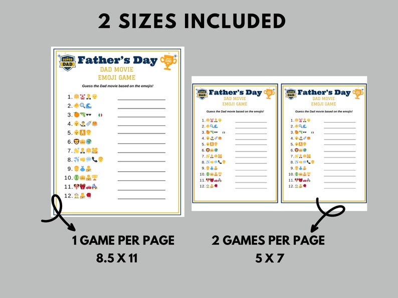 Father's Day Emoji Game, Father's Day Activity for Kids, Family, Dad ...