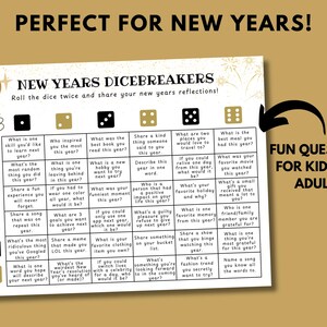 New Years Eve Icebreaker, New Years Eve Dice Game, New Years Eve Party ...