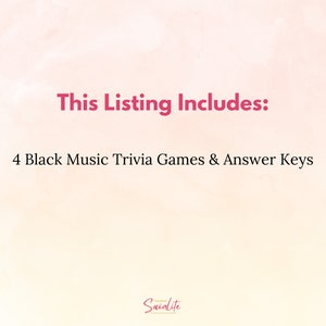 Black Music Trivia, Black Trivia, Music Games, African American Party ...