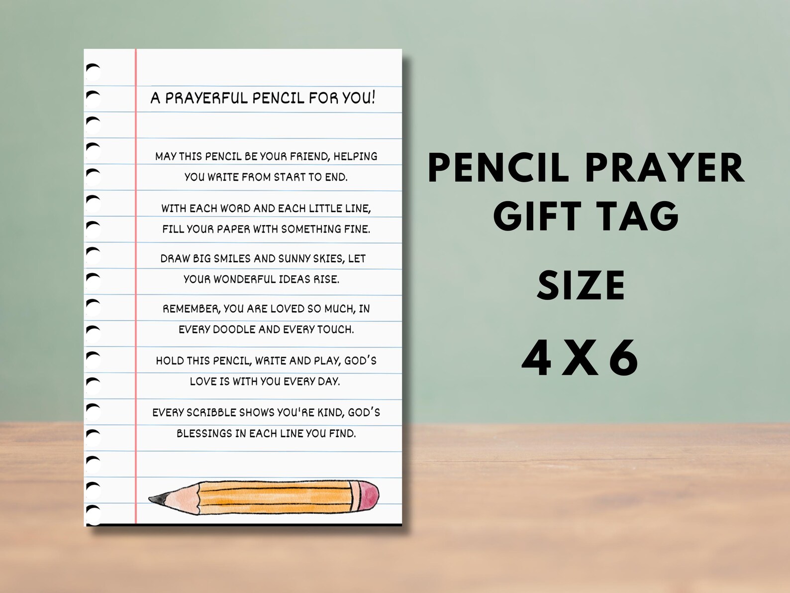 Pencil Prayer, Back to School Prayer Pencil, Pencil Prayer Cards ...