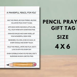 Pencil Prayer, Back to School Prayer Pencil, Pencil Prayer Cards ...