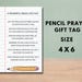 Pencil Prayer, Back to School Prayer Pencil, Pencil Prayer Cards ...