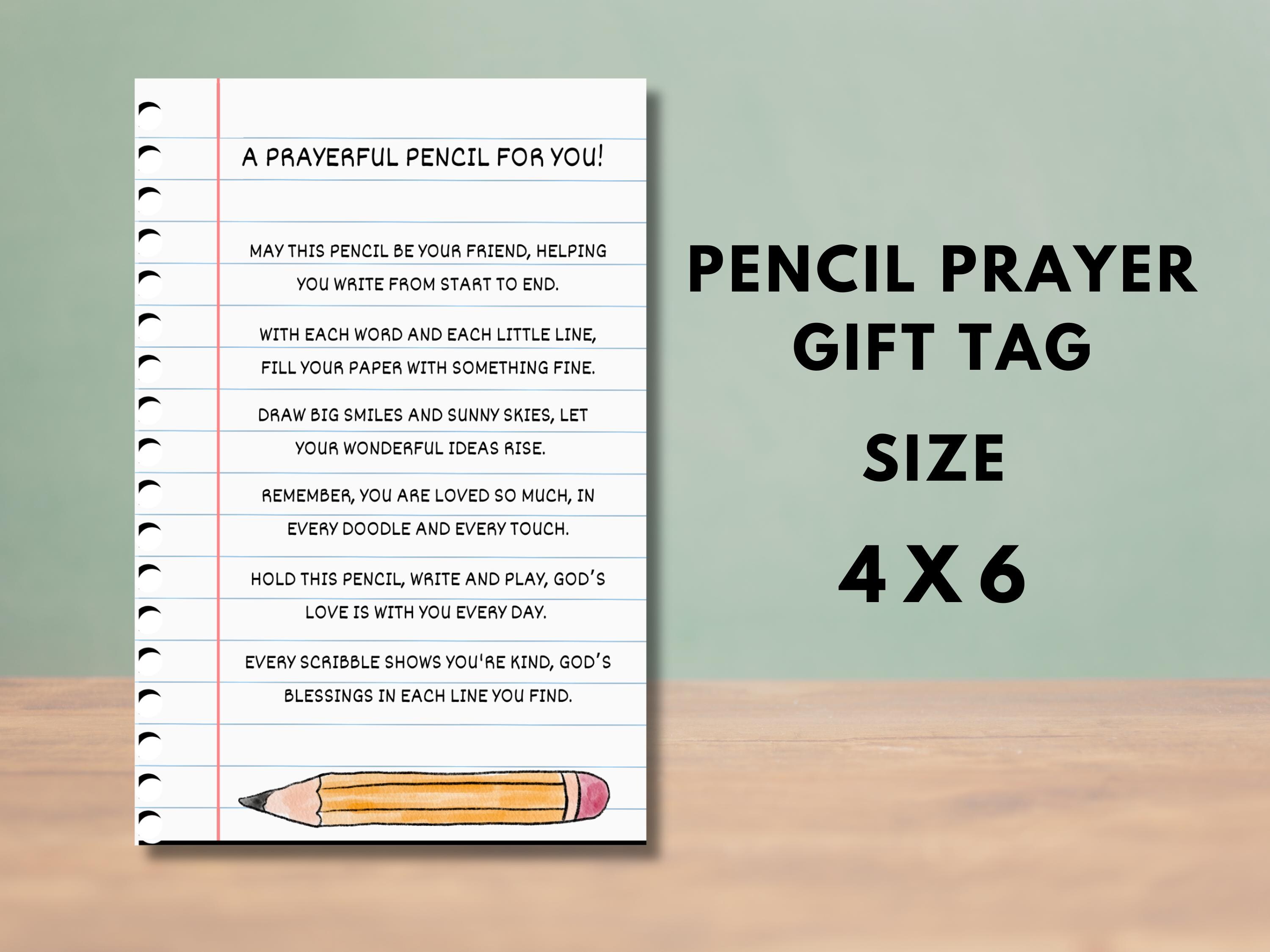 Pencil Prayer, Back to School Prayer Pencil, Pencil Prayer Cards ...