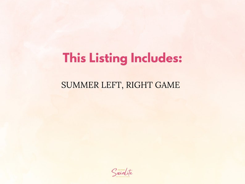 Summer Left Right Game, Summer Pass the Prize, Printable Summer Games ...