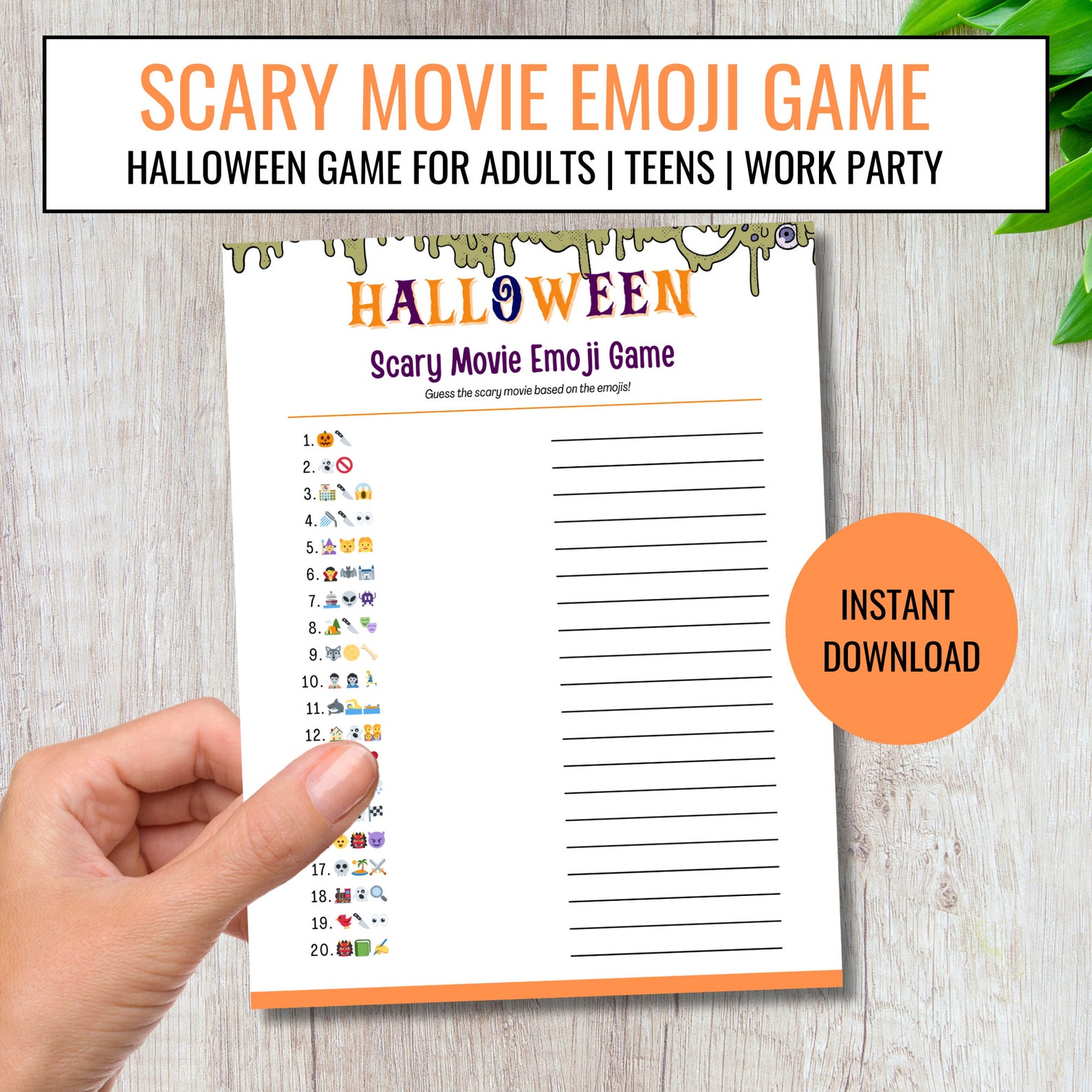 Halloween Emoji Game, Printable Halloween Games for Work, Fun Halloween ...