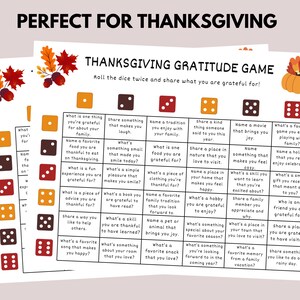 Thanksgiving Gratitude Dice Game, Thanksgiving Gratitude Game ...