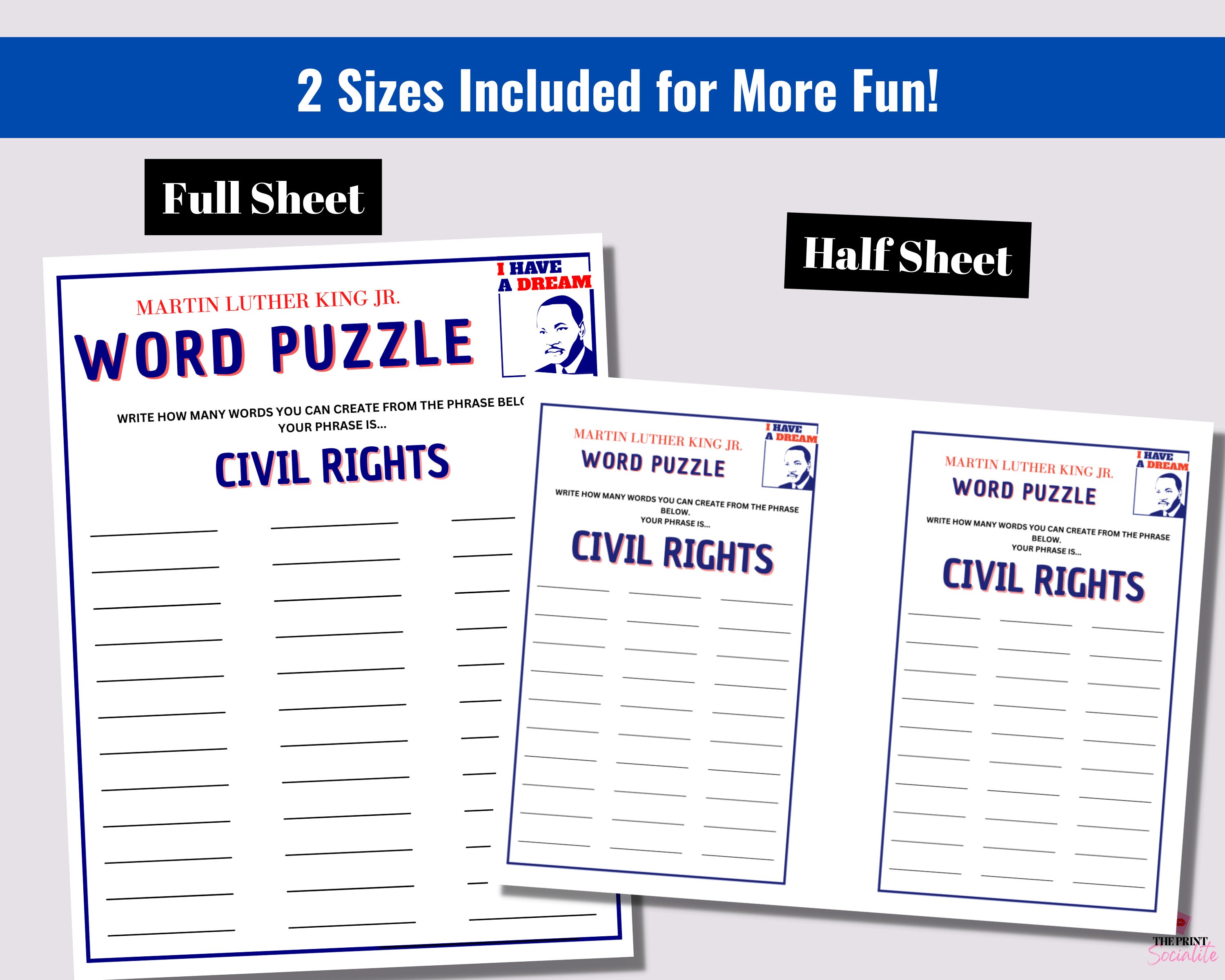 MLK Activities, MLK Day, Black History Month Games,, Mlk Printable ...