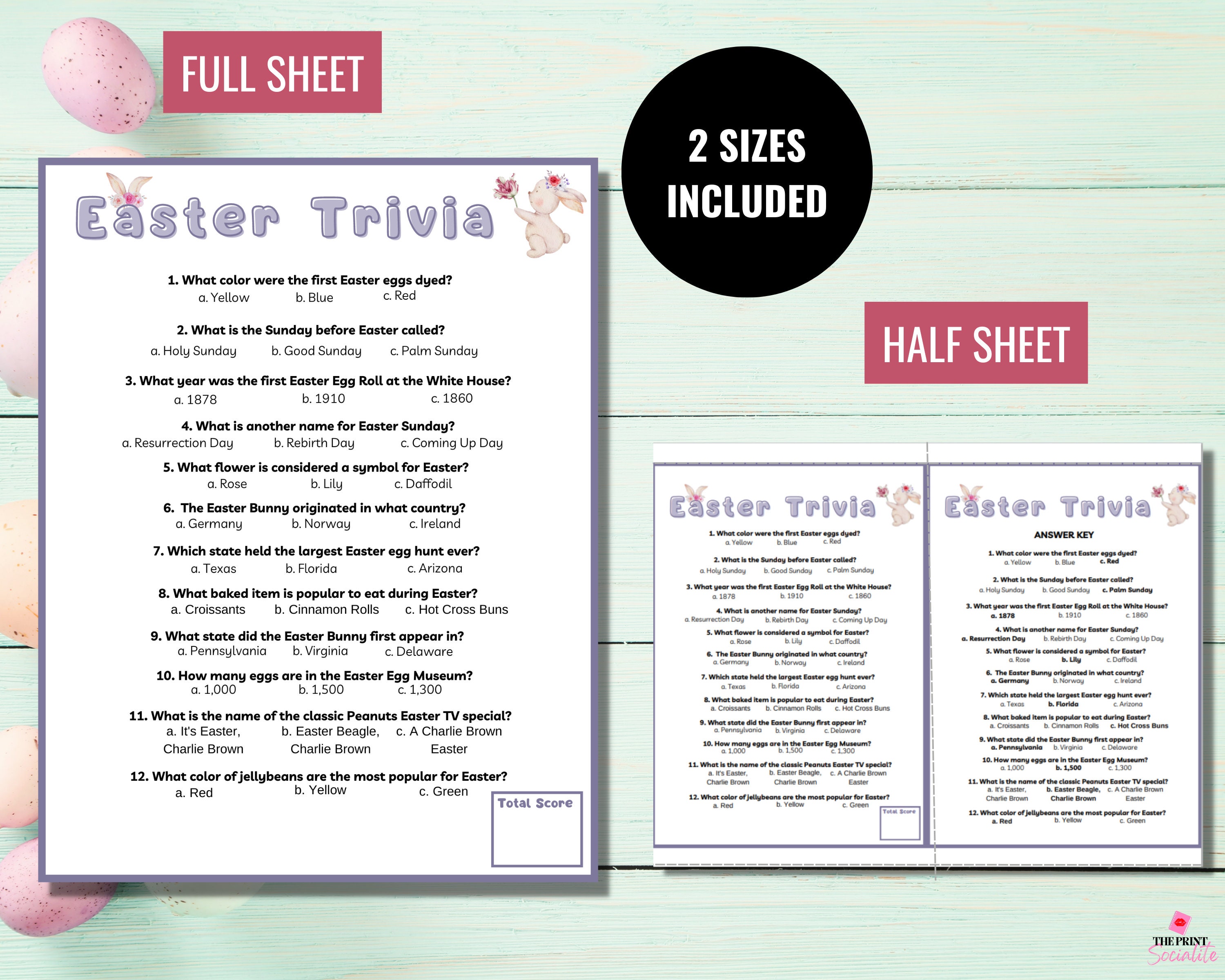 Easter Game, Easter Printable Trivia, Easter Family Activity, Kid ...