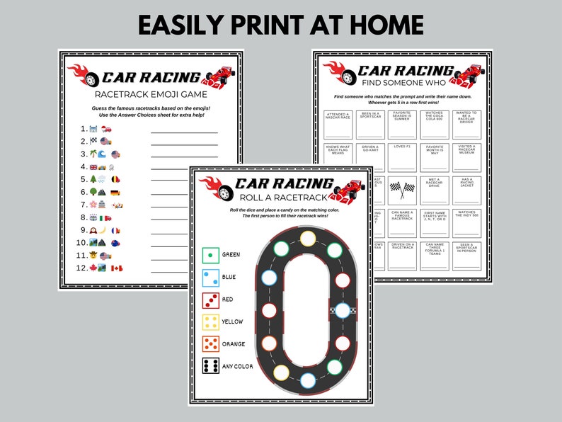 Car Racing Mega Bundle, Car Racing Trivia, Motorsports Activity, Race ...