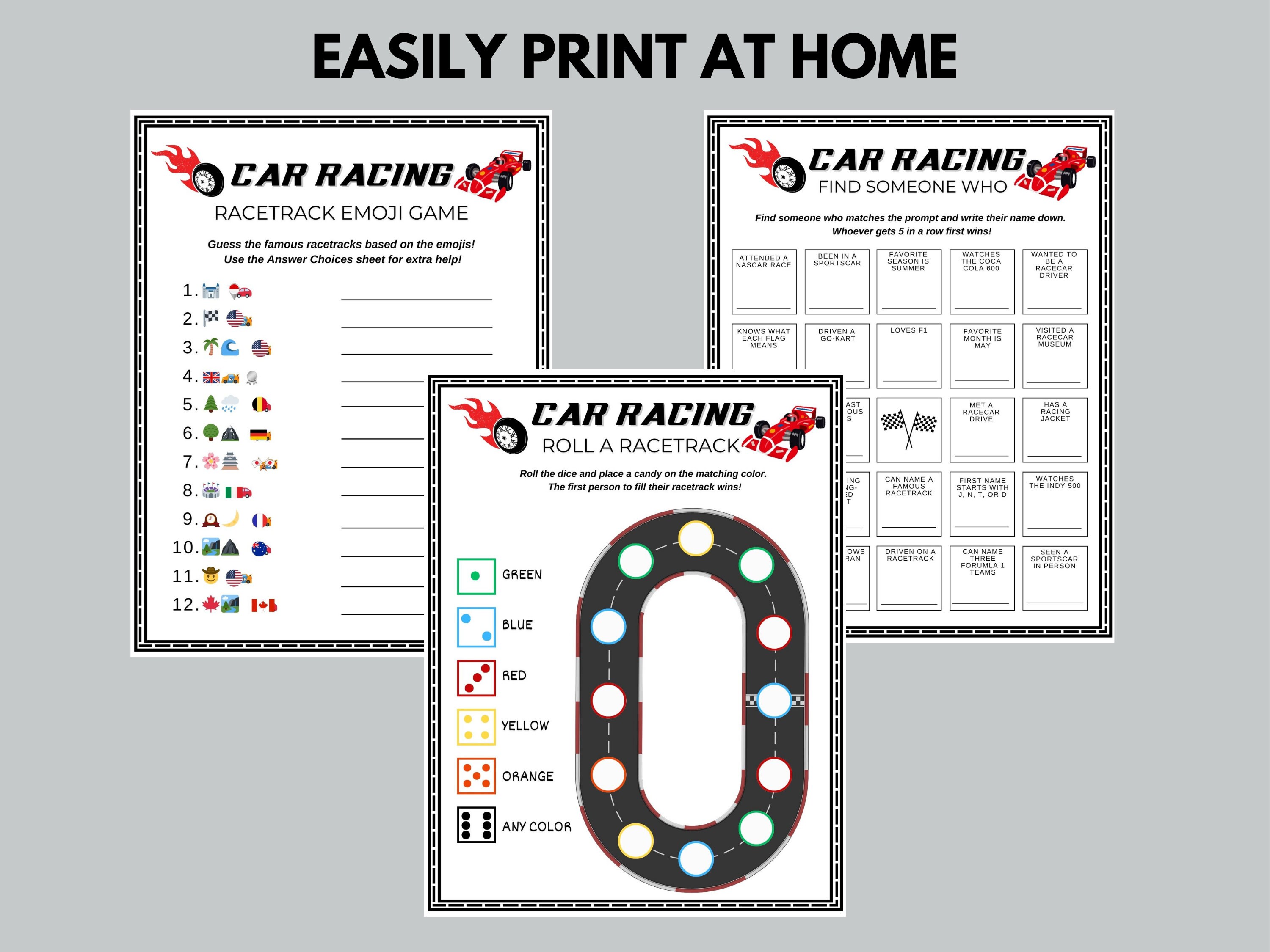 Car Racing Mega Bundle, Car Racing Trivia, Motorsports Activity, Race ...