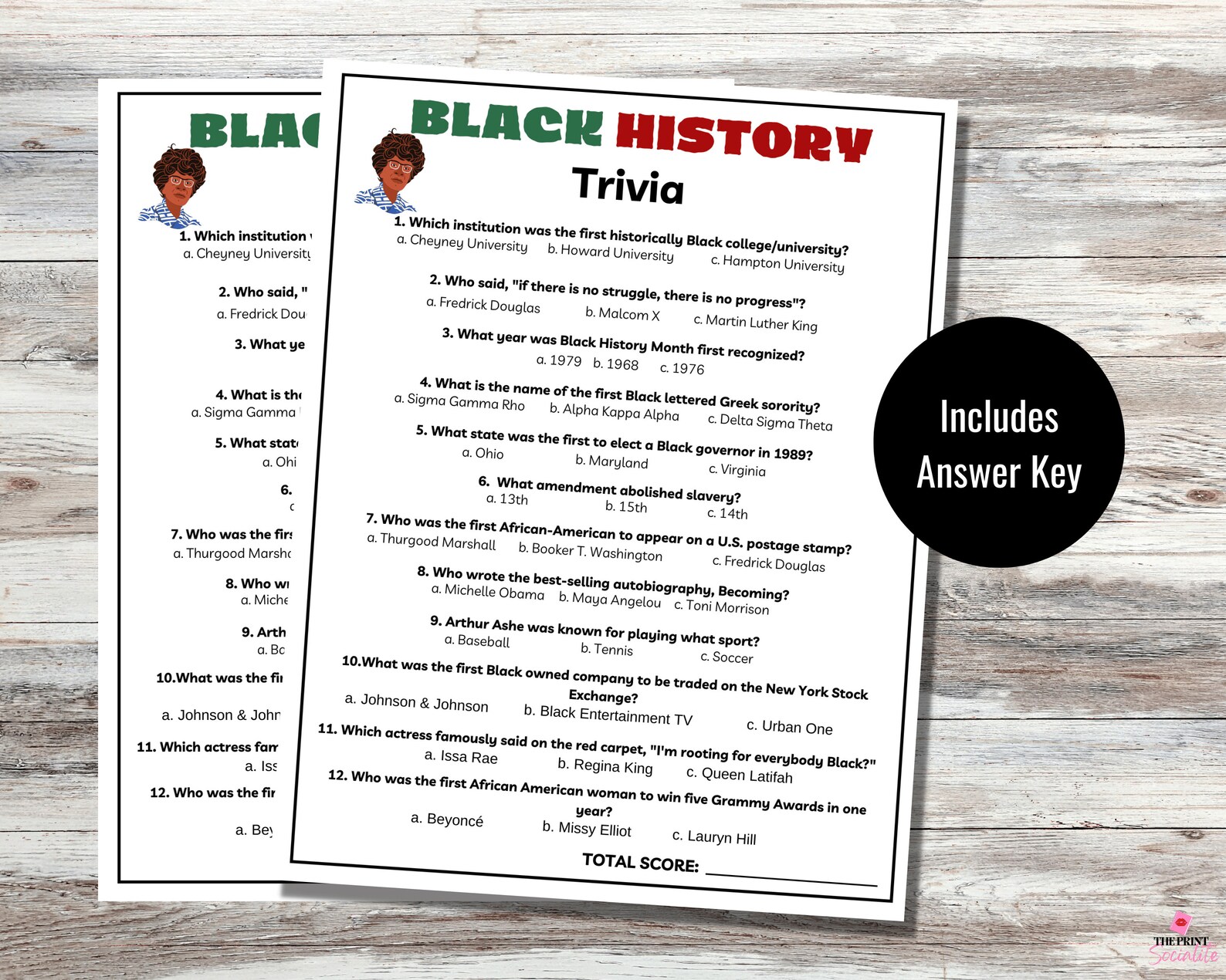 Black History Trivia, Black History Month Game, Black Culture Activity ...