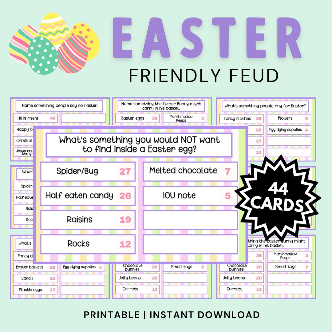 Easter Friendly Feud Game, Easter Party Game, Easter Family Game ...