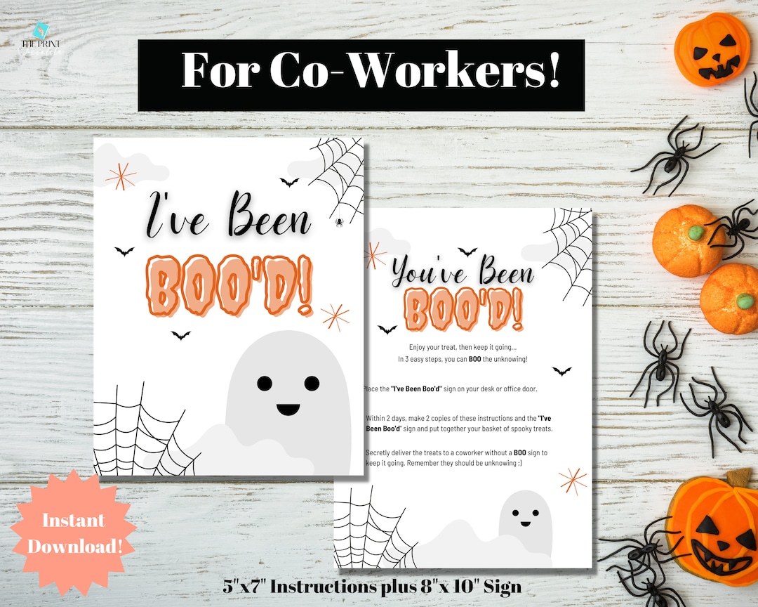 Coworker Gift, I've Been Booed Halloween Game, Office Halloween Instant ...