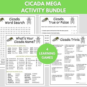 Cicada Activity Mega Bundle, Cicada Games, Cicada Trivia, Summer ...