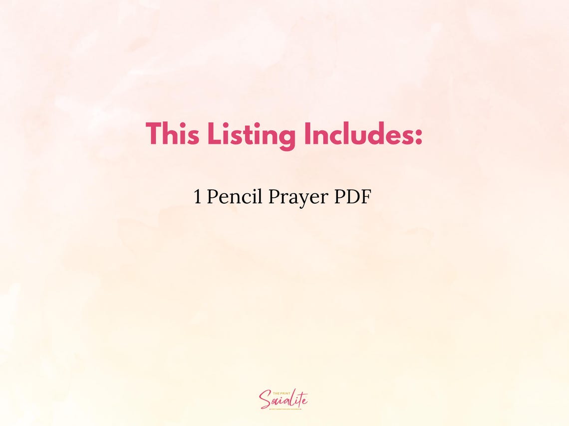 Pencil Prayer, Back to School Prayer Pencil, Pencil Prayer Cards ...