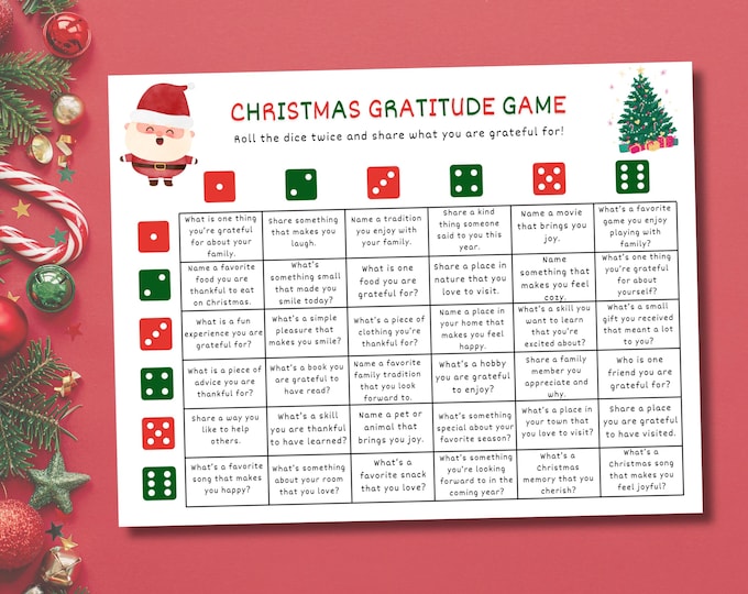 Christmas Table Talk Dice Game, Conversation Starter Game, Christmas ...