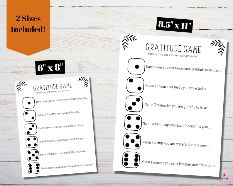 Gratitude Dice Game, Gratefulness Activity for Thanksgiving ...