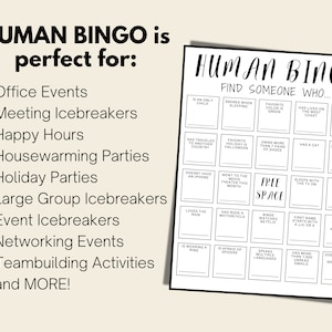 Human Bingo Template, Editable Get to Know You Bingo, Office Icebreaker ...