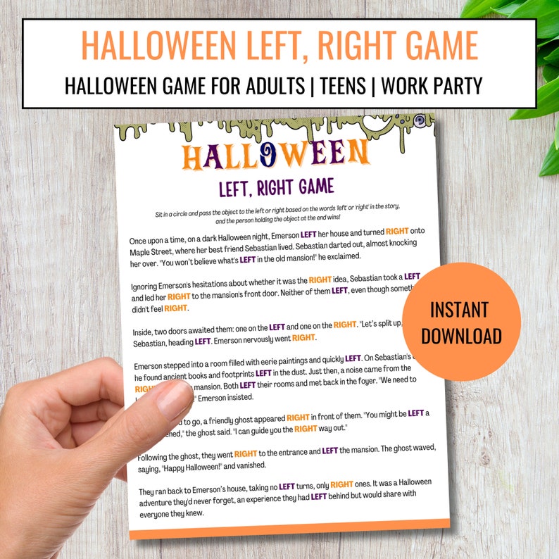 Left Right Halloween, Left Right Game, Pass the Prize, Pass the Gift ...