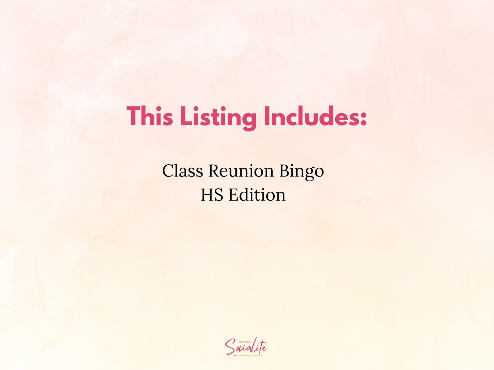 Class Reunion Bingo, Class Reunion Games, Class Reunion Icebreaker ...