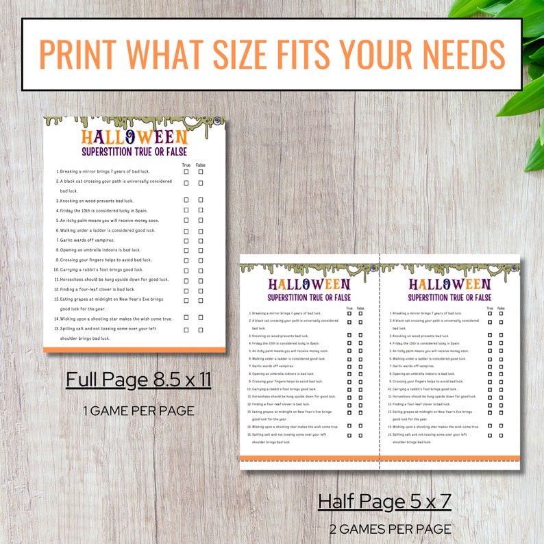 Superstition Trivia Game Printable, Halloween Office Games, Halloween ...