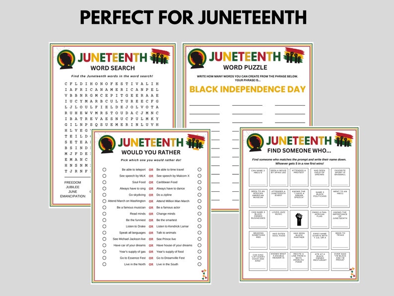 Juneteenth Games Mega Bundle, Printable Juneteenth Games, Juneteenth ...