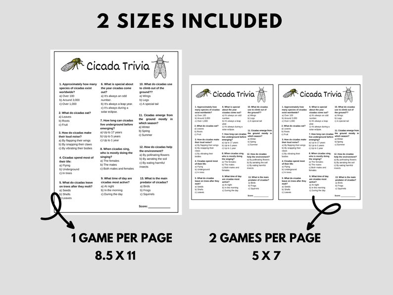 Cicada Activity Mega Bundle, Cicada Games, Cicada Trivia, Summer ...