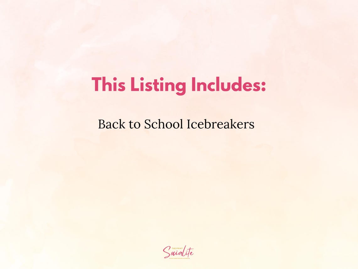 Back to School Icebreaker Activity, Classroom Icebreaker, Getting to ...