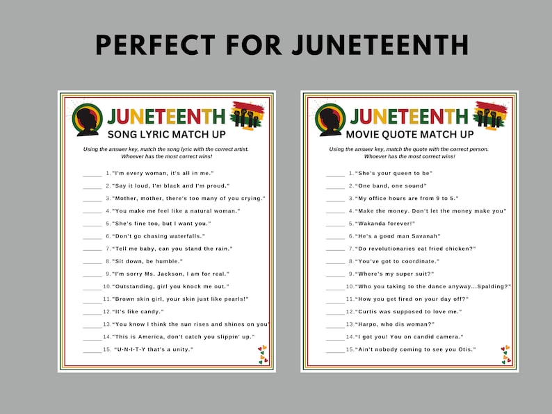 Juneteenth Trivia Games, Printable Juneteenth Game Bundle, Juneteenth ...