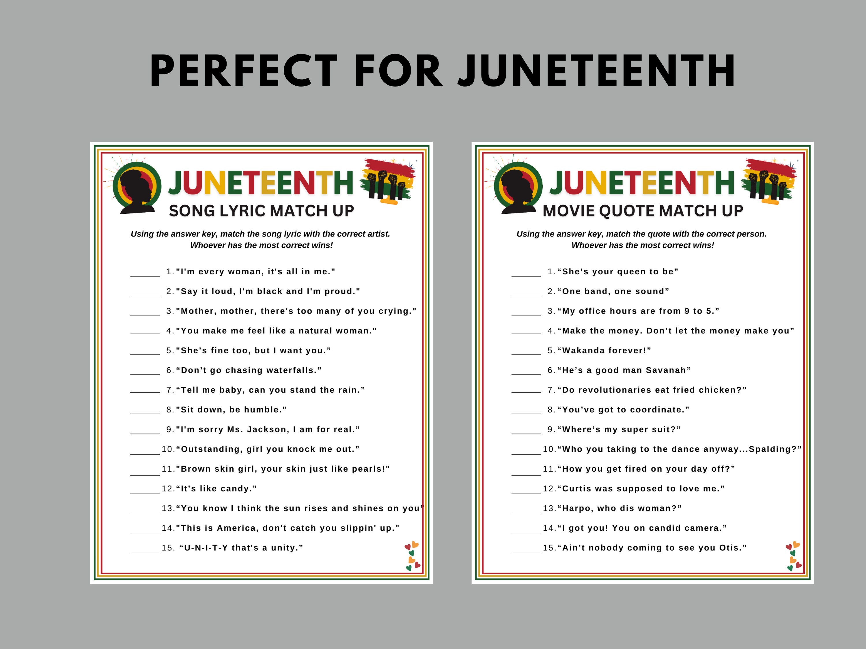 Juneteenth Trivia Games, Printable Juneteenth Game Bundle, Juneteenth ...