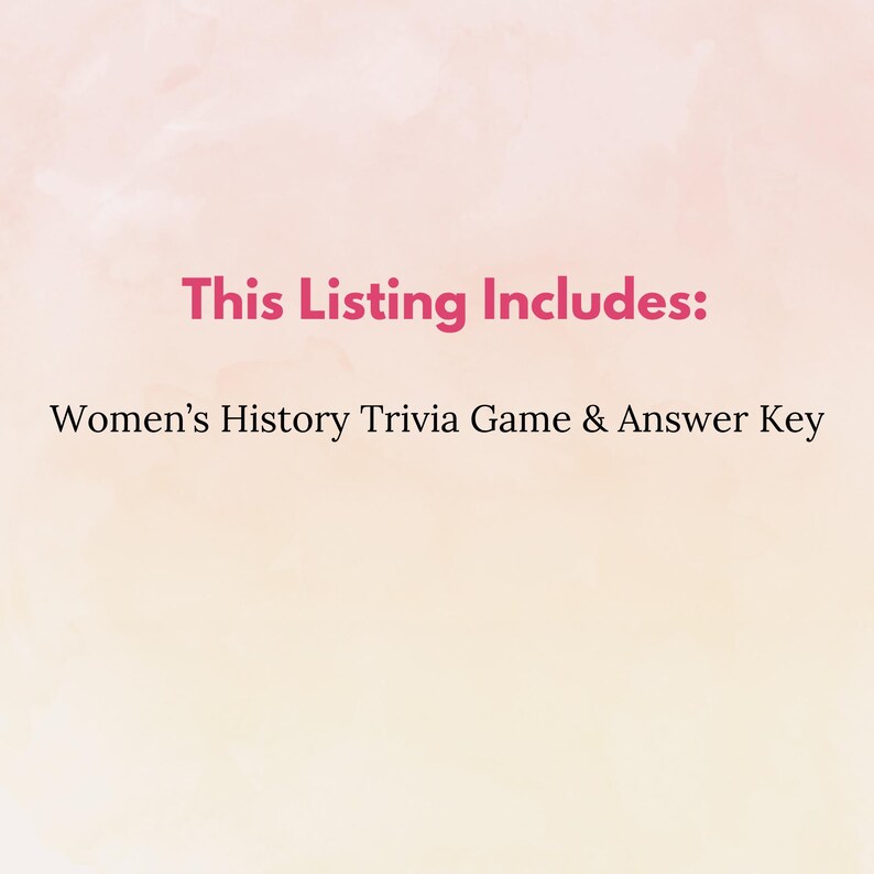 Women's History Month Trivia, Womens History Month Trivia Game ...