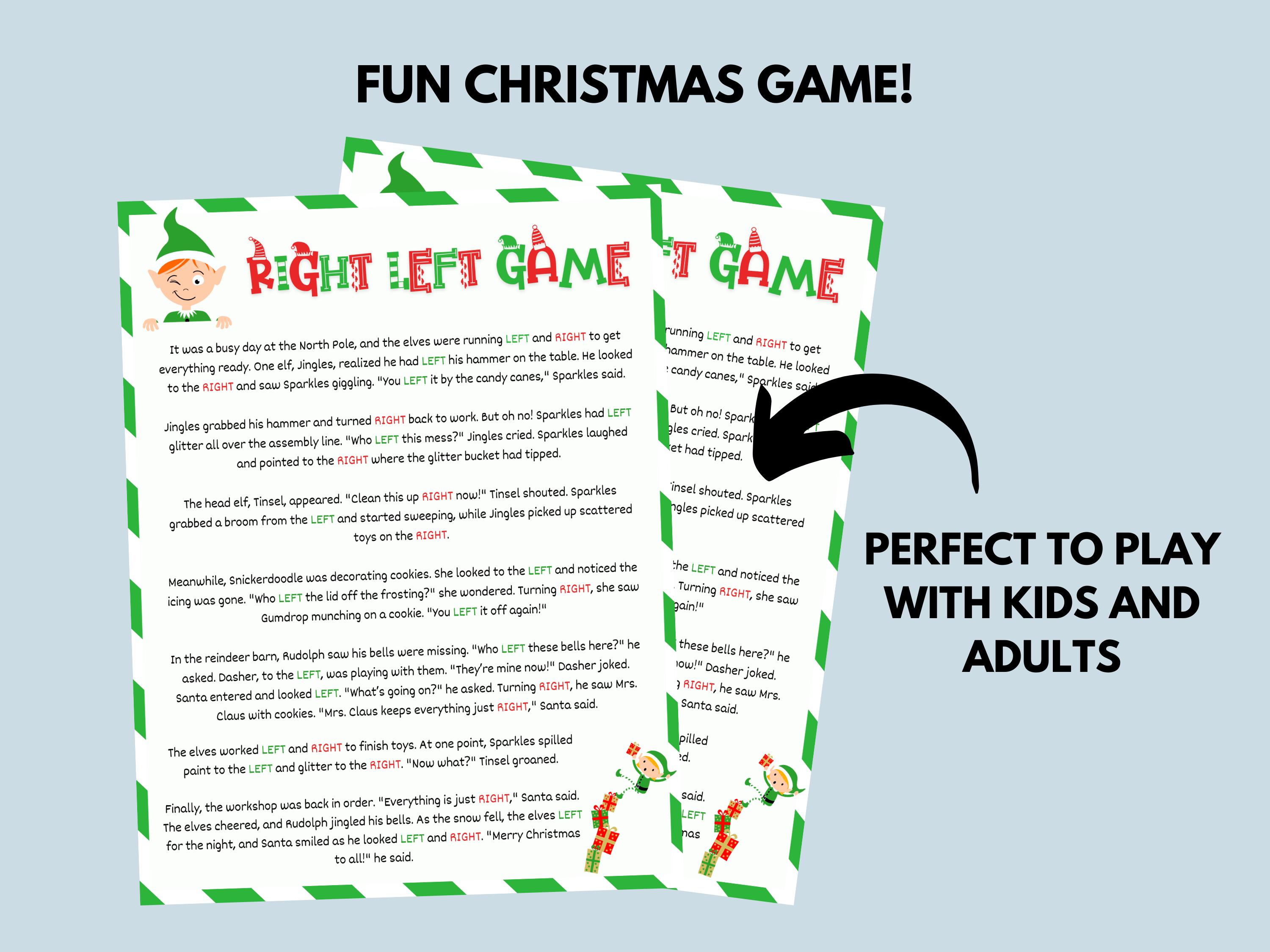 Elf Left Right Game, Christmas Left Right Game, Elf Story, Office ...