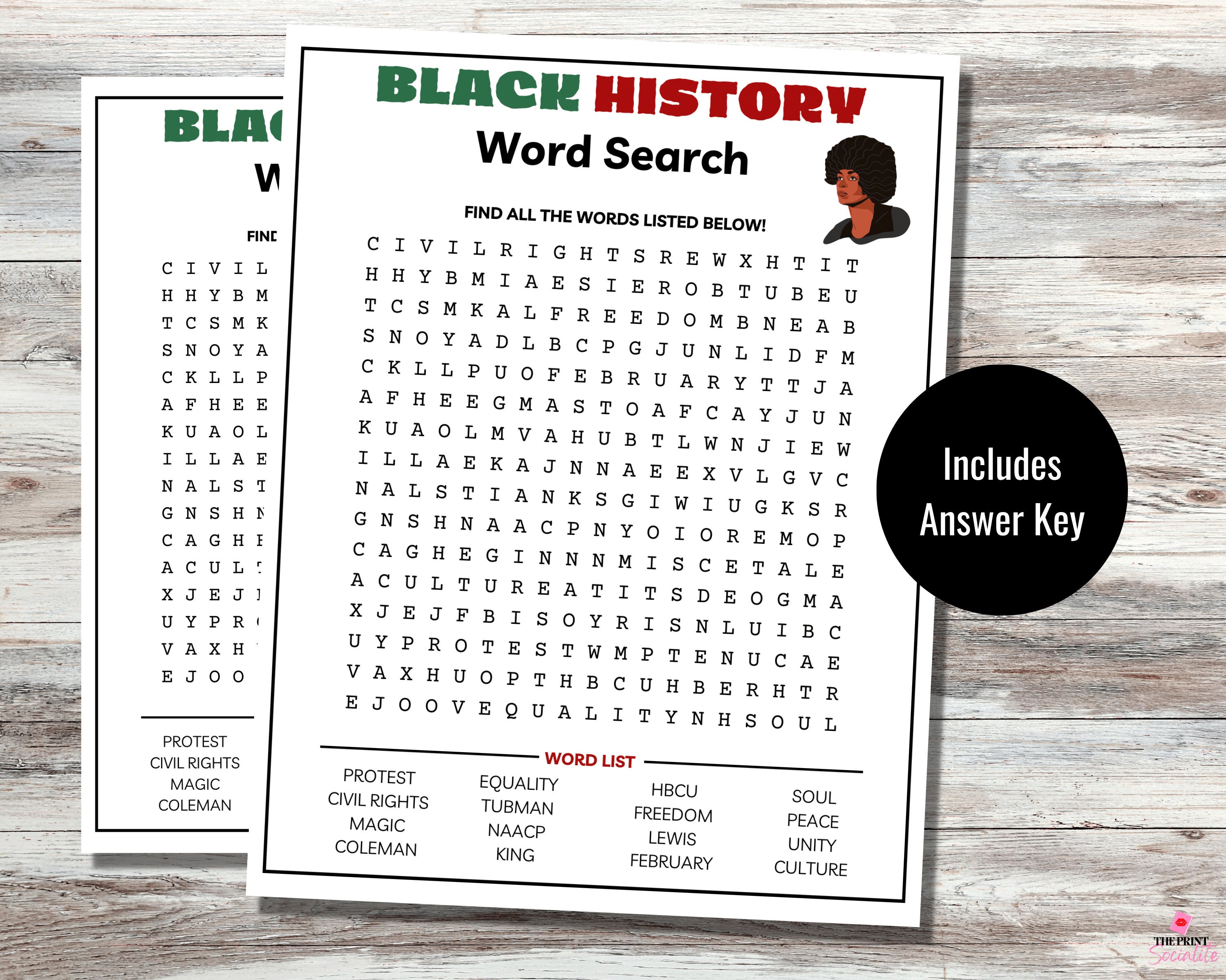 Black History Word Search, Black History Activity, Black History Month ...
